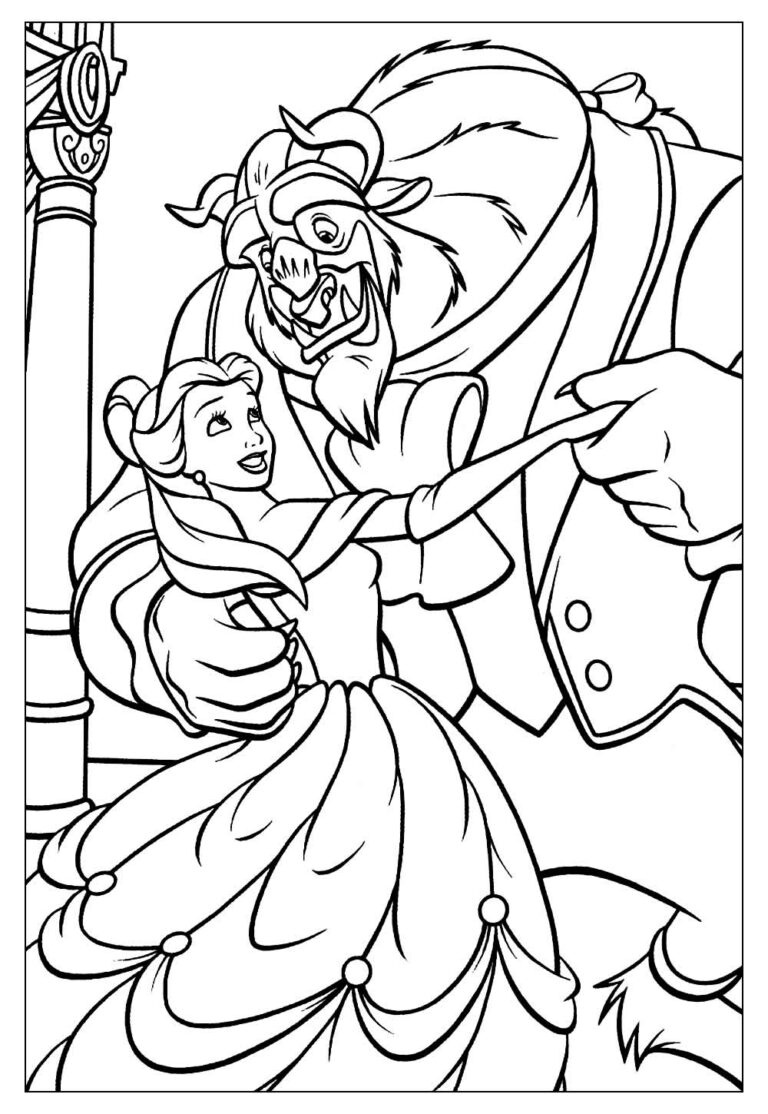 Desenhos da Bela e a Fera - Modelos para Colorir
