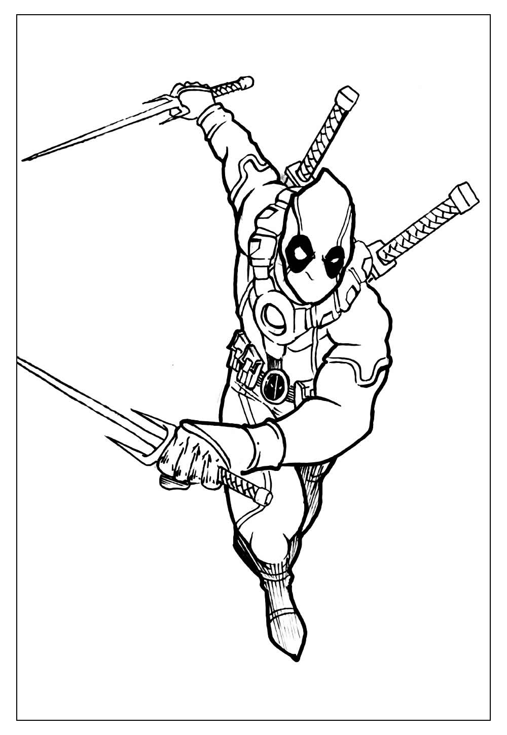 Desenhos do Deadpool para Colorir e Pintar - Tudo Para Colorir