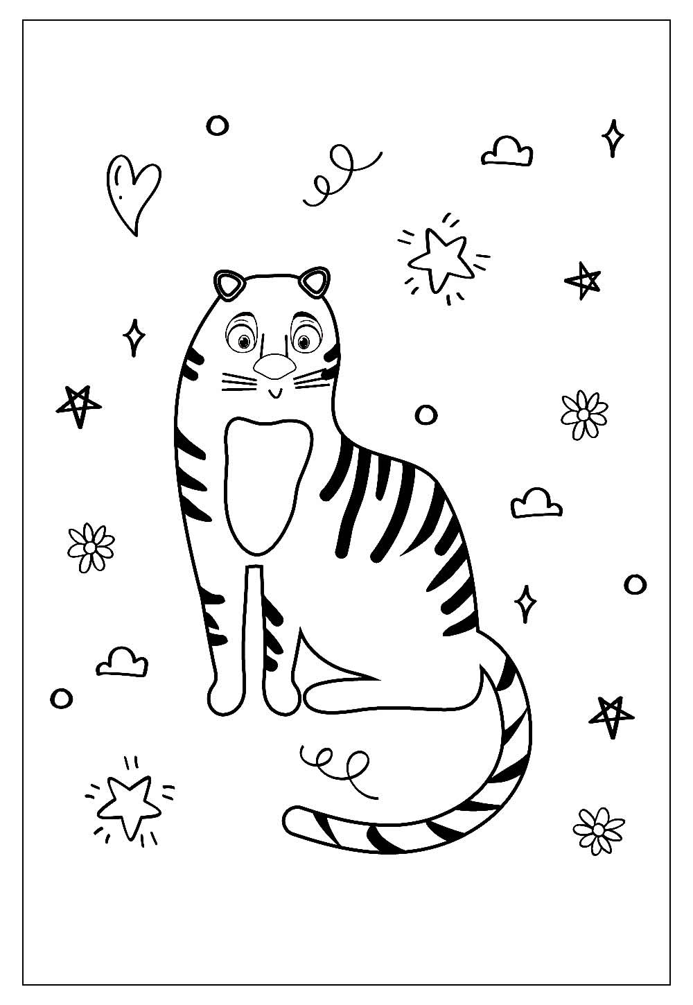 Desenhos de Tigre para Colorir e Pintar - Tudo Para Colorir