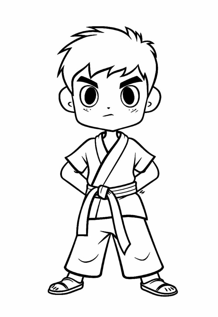 Desenhos de Karatê para Colorir e Pintar - Tudo Para Colorir