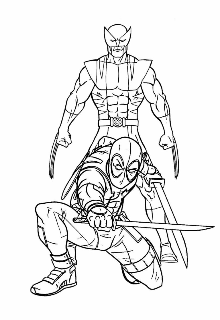 Desenhos de Deadpool e Wolverine para Colorir e Imprimir - Tudo Para ...