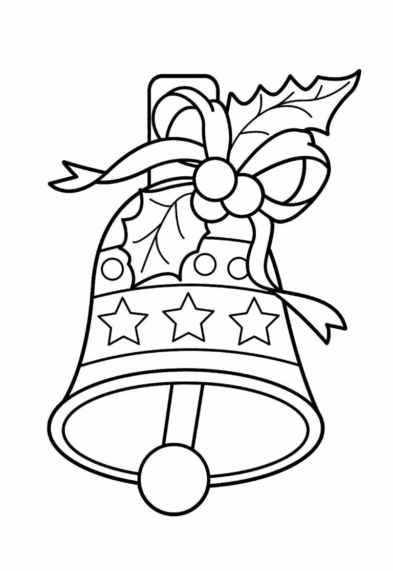 Desenhos de Sino de Natal para Colorir e Pintar - Tudo Para Colorir