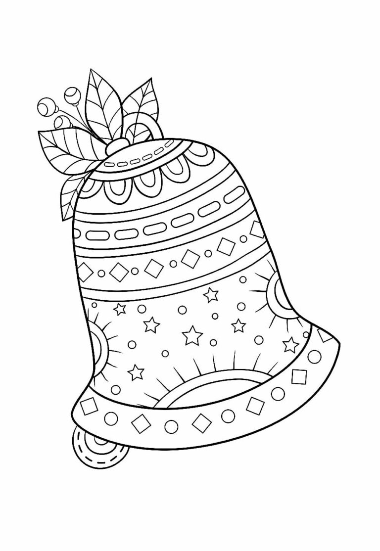 Desenhos de Sino de Natal para Colorir e Pintar - Tudo Para Colorir