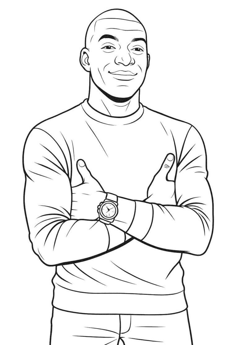 Desenhos de Mbappé para Colorir e Pintar - Tudo Para Colorir