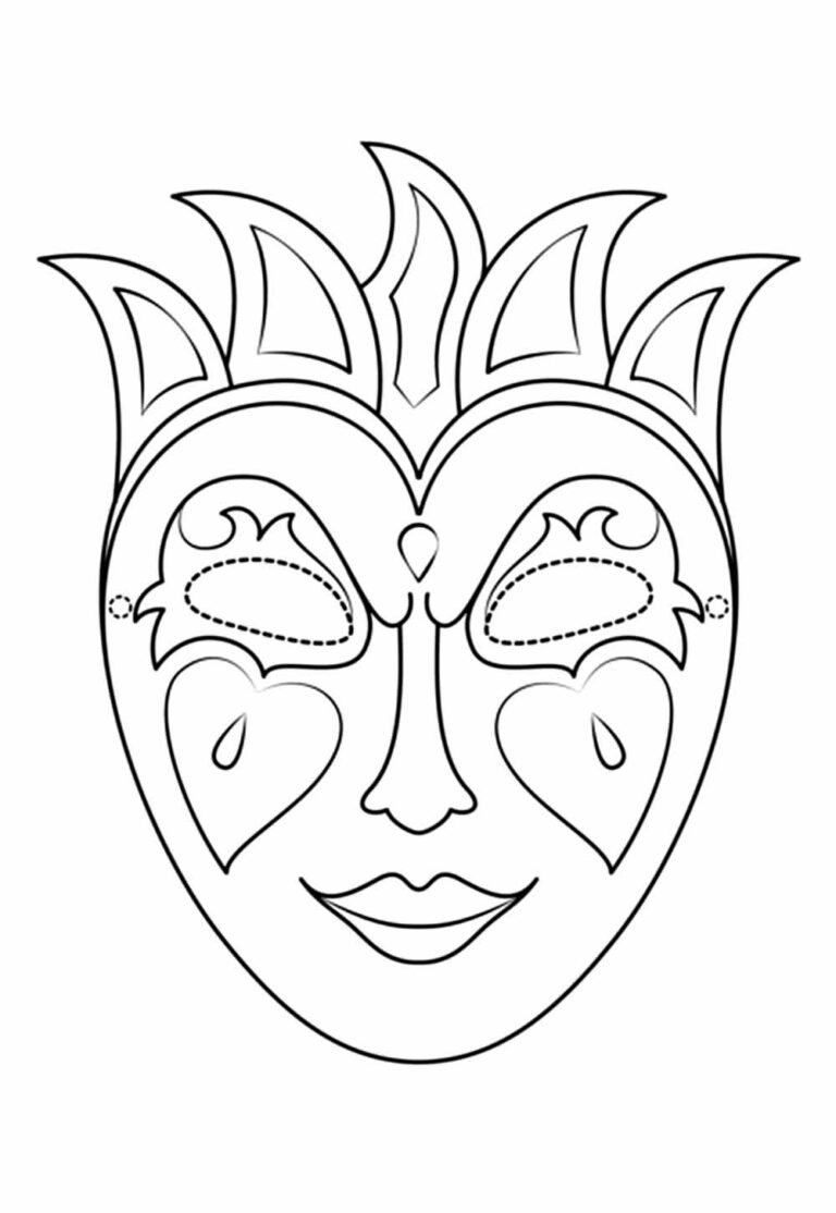 Máscaras de Carnaval para Colorir e Imprimir - Tudo Para Colorir