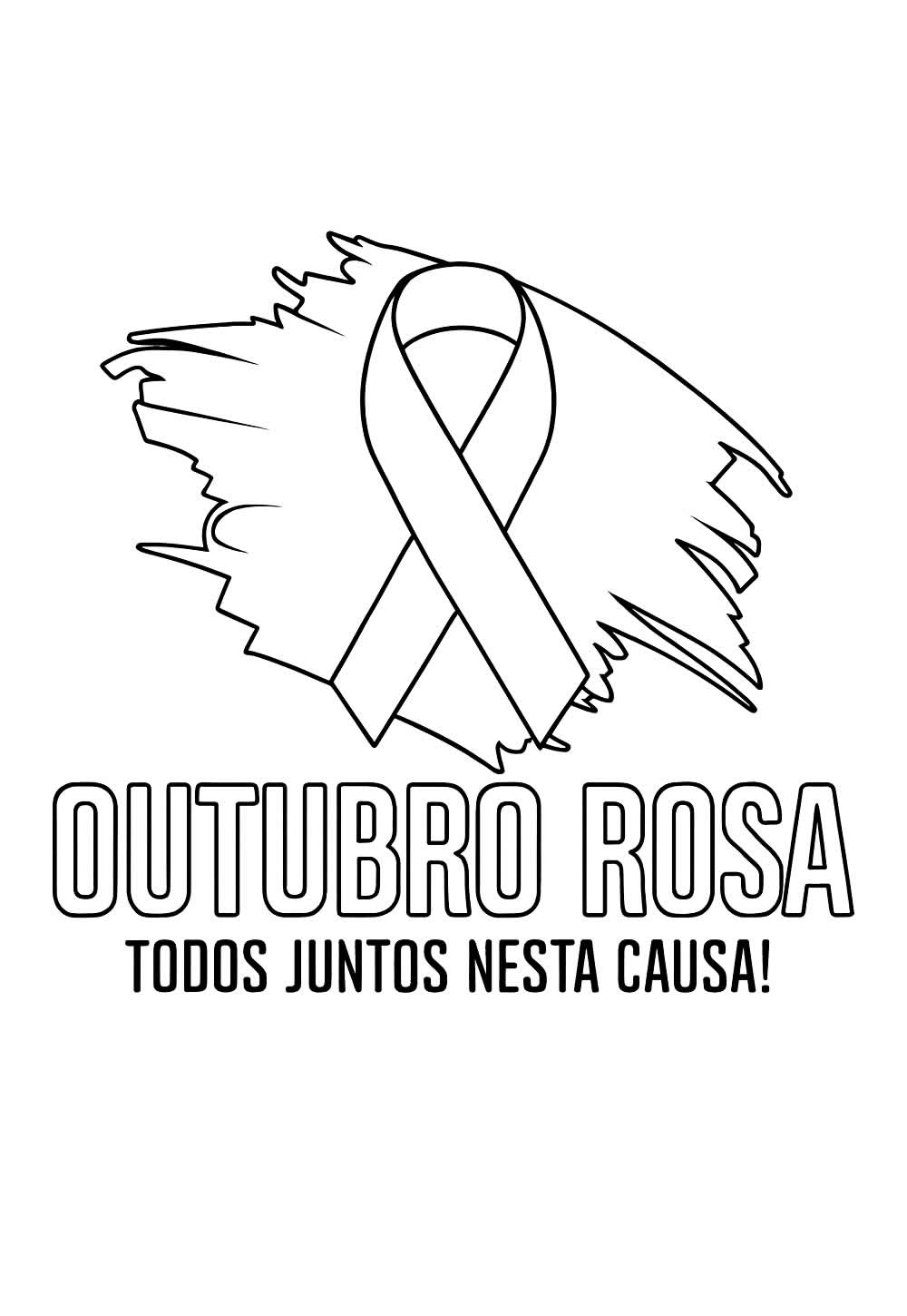 Desenhos de Outubro Rosa para Colorir e Pintar - Tudo Para Colorir