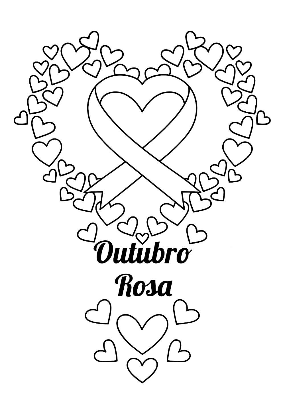 Desenhos de Outubro Rosa para Colorir e Pintar - Tudo Para Colorir
