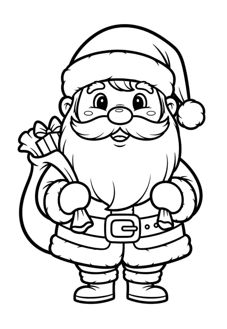 Desenhos de Papai Noel Fofinho para Colorir e Pintar - Tudo Para Colorir